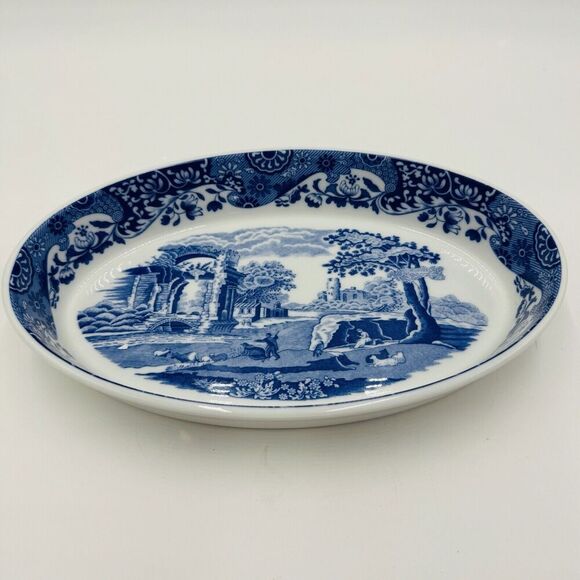 Spode | Kitchen | Spode England Blue Italian Oven To Table 1 Oval Baker ...